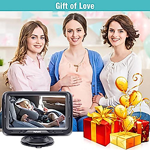 Rohent Baby Car Camera HD 1080P - 360° Rotating Crystal Night Vision Car Baby Monitor with Camera Rear Facing Infant Carseat Camera Backseat 3 Mins Easy Installation N06