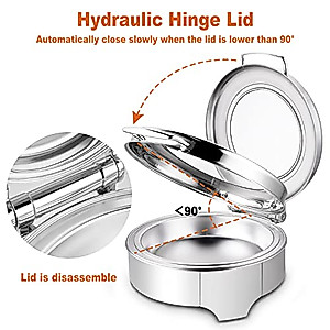 Electric Round Chafing Dish Buffet Set 6 Quart Chaffing Servers With Glass Lid Chafers Buffet Food Warmer Set Chaffing Server With Cover Warmer For Food Parties