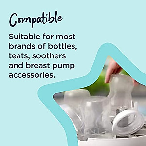 Tommee Tippee Microsteri Microwave Steam Sterilizer for Baby Bottles and Accessories, Kills Viruses* and 99.9% of Bacteria, 4-Minute Sterilization Cycle