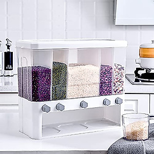 TTONSUE Glass Rice Container Rice Storage Container Rice Dispenser for Black Rice Yellow Rice Red Beans Rice Mung Beans Soybeans and other Granular Grains