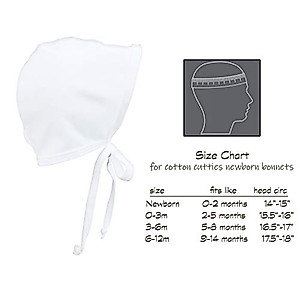 Mali Wear Newborn Baby Cotton Hospital Hat Bonnet Infant Soft Stretchy White Cotton Knit Hat Unisex Natural Baby (2pk White + Ivory, Newborn)