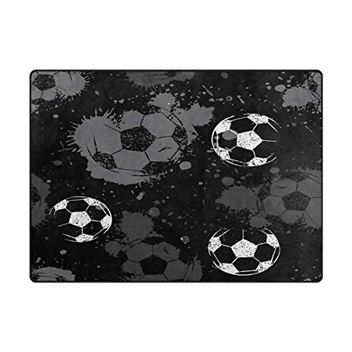 ALAZA Abstract Football Soccer Ball Watercolor Area Rug Rugs for Living Room Bedroom 7' x 5'