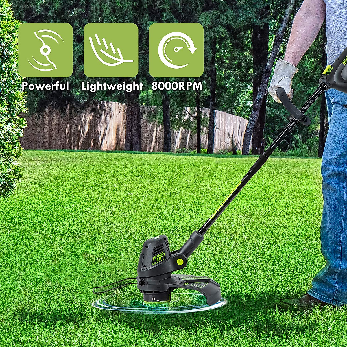 LawnMaster GT1454 Electric String Trimmer 5.5Amp 14-Inch Corded Grass Trimmer