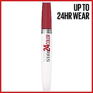 MAYBELLINE Super Stay 24 2-step Long Lasting Liquid Lipstick and Lip Balm, 930 City Ablaze, 1 count