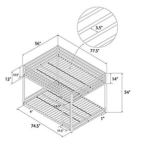 DHP Miles Metal Bunk Bed, Black, Full over Full