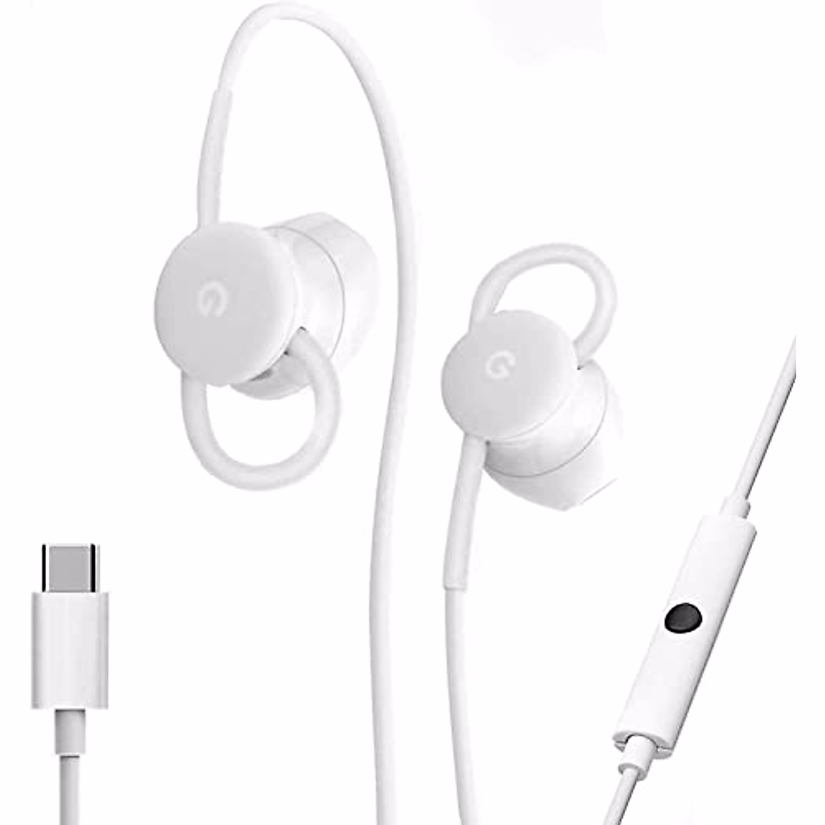 Google Pixel USB-C Earbuds Wired Headset for Pixel Phones - White