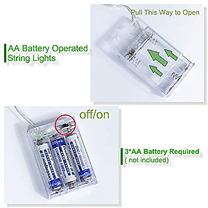 ANJAYLIA 16.5Ft 50 LED Fairy Lights Battery Operated String Lights for Party Home Wedding Festival Decoration, Warm White