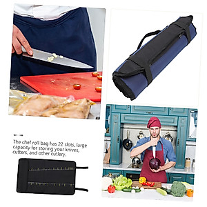 OKUMEYR 1pc Roll 22 Bag Chef Roll Bag Cutlery Holder Backpack Holder Backpack Suitcase Roller Bag Chef Carrying Case 22 Slots Holder Storage Bag Portable Roll Box Toolbox