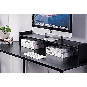 ivinta Modern L-Shaped Computer Office Desk, Gaming Corner Desk with Monitor Stand, Home Office Study Writing Table Workstation for Small Spaces