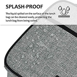 Small Insulated Lunch Bag for Men Women, Splash Proof Mini Portable Reusable Thermal Lunch Box Cooler Tote for Adults & Kids, Grey, 8.5in x 4in x 9.5in (L x W x H)