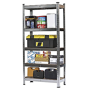Garage Shelving Heavy Duty, 59" Garage Storage Shelves Heavy Duty Shelving, Adjustable 5-Tier MDF Shelves for Storage, Garage Shelves, Basement Shelving Utility Shelf Rack, 59" H*30" W*12" D