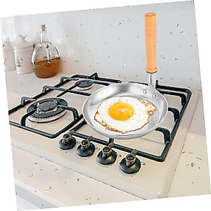 SEWOART Japanese Parent- Bowl Special Pot Creative Vertical Handle Frying Pan Japanese Cuisine Pan Egg Pan Egg Chicken 17cm Deluxe Version (uncoated) with Glass Lid for Gas Wooden Gas