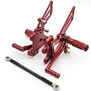 CNC ZX7R 91-03 Motorcycle Adjustable Rearsets Foot Pegs Footpeg Shift Pedal Compatible with Ninja ZX-6R ZX6R 1995-1997, Ninja ZX7R ZX750 ZX-7R ZX-7 1991-2003, ZX-9R ZX9R 1994-1997 Red