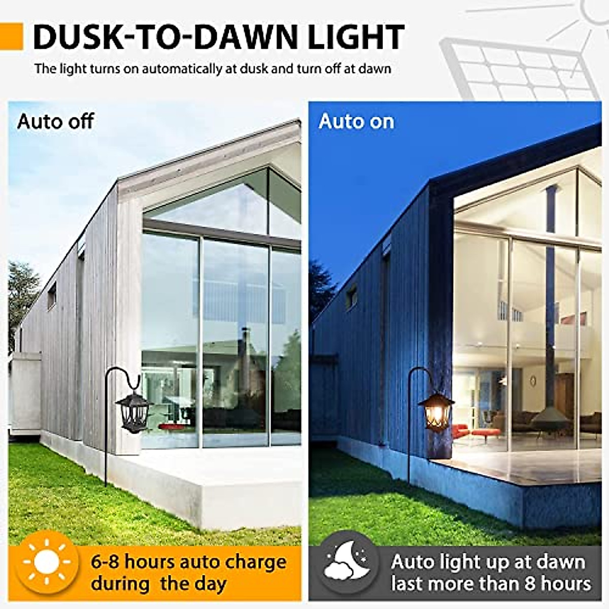 37.4 Inch 2 Pack Metal Hanging Solar Pathway Lights 20 Lumen, Aluminum Solar LED Lights Anti-Frost Waterproof with 2 Shepherd Hooks Outdoor Decorative,Edison LED Bulb