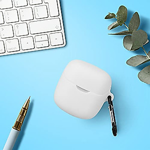 kwmobile Silicone Case Compatible with JBL Tune 220TWS / 225TWS - Case Protective Cover for Headphones - White