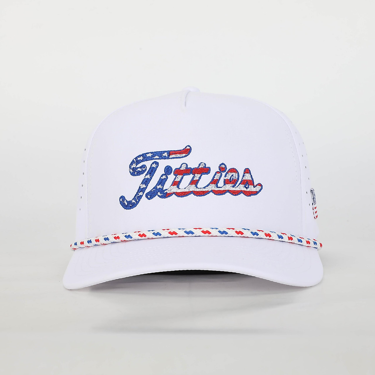 Curves & Clubs Titties Golf Hat - Funny Golf Hat - Titties Hat - Funny American Hat - One-Size-Fits-All Hat - Funny Men's Gifts, Titties Hat (Cotton, White)