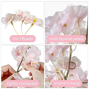 MAQIHAN 2PCS Cherry Blossom Garland - Hanging Cherry Blossom Vines Artificial Flowers Garland Sakura Vines Flower Decor for Wedding Party Decoration