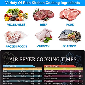 Air Fryer Cheat Sheet Magnetic Air Fryer Cooking Times Chart Magnet Cheat Sheet Set Air Fryer Accessories Cook Book Recipe Card Meat Temp Guide for Airfryer Oven Cooking Pot Kitchen Appliances 2 Pack