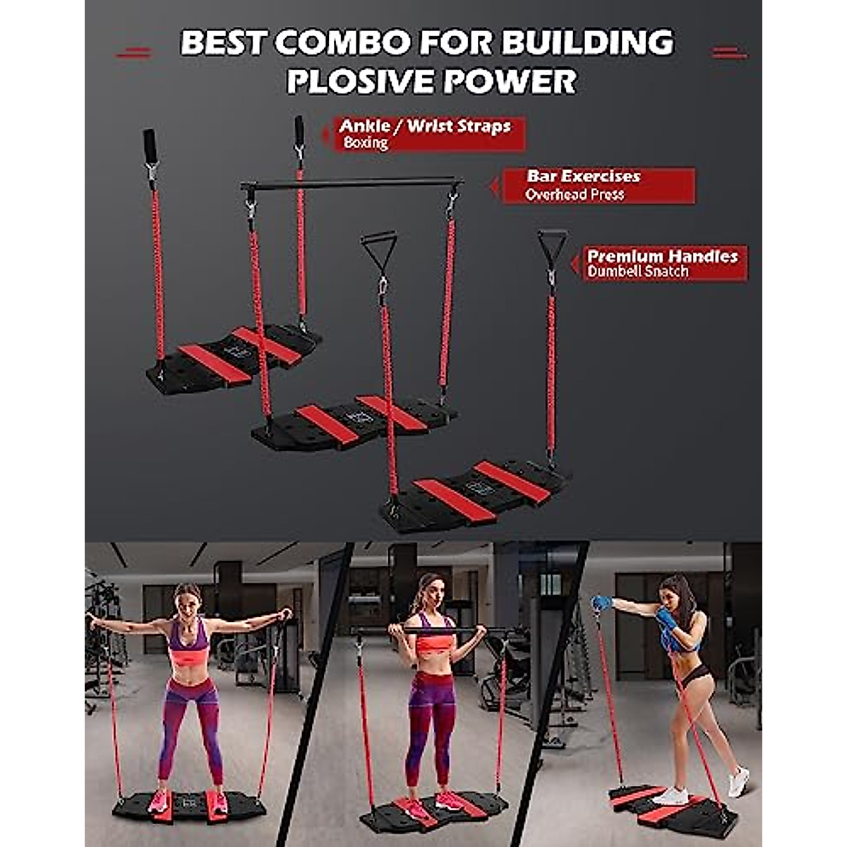 Push Up Board, Portable Home Gym, Push Up Bar Strength Training Equipment, Full Body Workout Set with 20 Accessories, Suitable for Training Muscle and Burning Fat, Workout Equipment for Home Fitness
