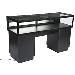 Displays2go JDSHCPMA60 Jewelry Display Case, 60-Inch with Sliding Door and LED Design, Locking