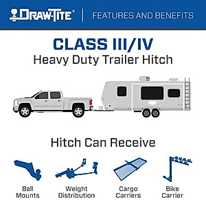 Draw-Tite 41004 Class 4 Trailer Hitch, 2 Inch Receiver, Black, Compatible with 1980-1997 Ford F-350, 1980-1997 Ford F-250, 1980-1996 Ford F-150, 1980-1983 Ford F-100