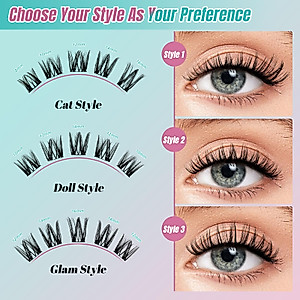 Lash Extension Kit 144Pcs Eyelash Clusters Individual Lashes Extensions Kits With Cluster Lashes Wispy,Lash Bond And Seal,Eyelashes Remover And Applicator(ASA,C-Mix8-16mm Kit)