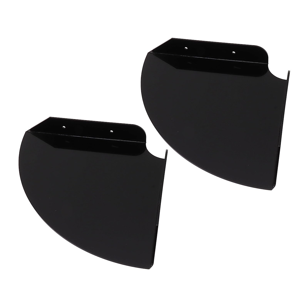 Corner Shelf, Wall Mount 2pcs High Strength Large Space Corner Wall Shelf Easy Installation Fashion for Bedrooms (Black)