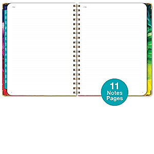 Global Printed Products, HARDCOVER 2024 Planner: (November 2023 Through December 2024) 8.5"x11" Daily Weekly Monthly Planner Yearly Agenda. Bookmark, Pocket Folder & Sticky Note Set (Rainbow Petals)