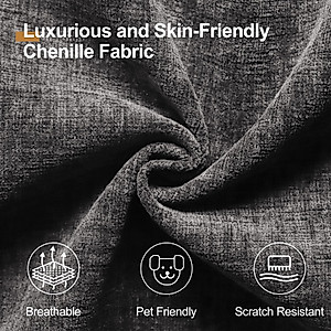 ABCASA 81" Modern Sofa Couch 3 Seater Tufted Chesterfield Sofa for Living Room Chenille Grey(23 Deep Seat)