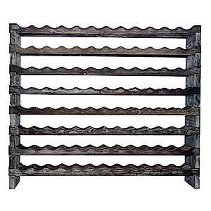 Stackable Modular Wine Rack Wine Storage Rack Wine Holder Display Shelves for Wine Cellar or Basement, Freestanding Wine Rack Thick Wood Wobble-Free (Rustic, 12 X 8 Rows (96 Slots))