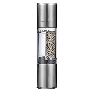 Pepper Grinder, Salt and Pepper Grinder Stainless Steel Dual Head Grind Size Manual Spice Grinder for Home Kitchen