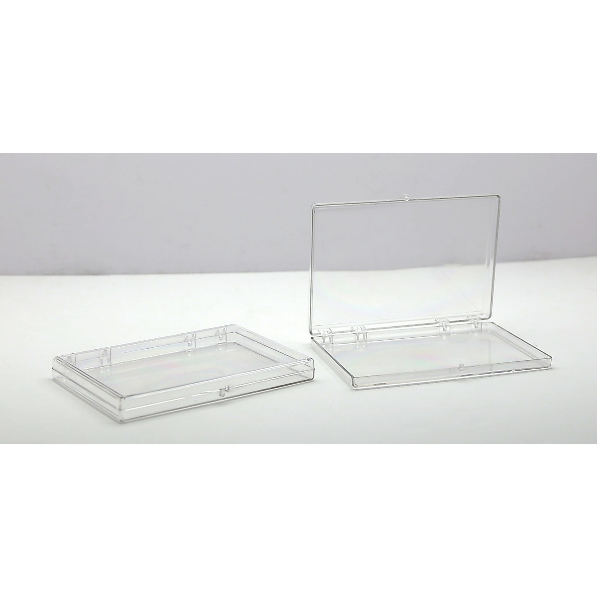 Clear Hinged Plastic Box 6" L x 4" W x 1/2" H - 4 Pieces Per Pack