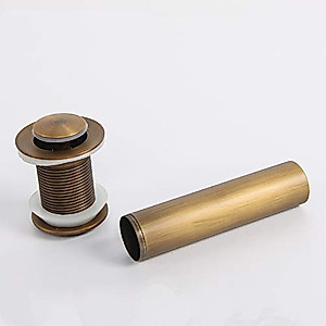 Flybath Sink Drain Antique Brass Bathroom Faucet Small Pop Up Vessel Basin Sink Drain Stopper Without Overflow