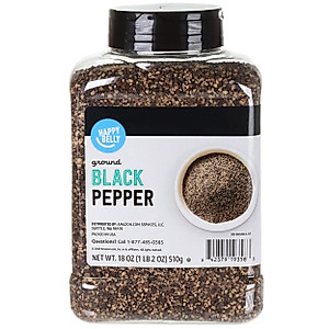 Amazon Brand - Happy Belly Black Pepper, Coarse Ground, 18 oz