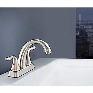 Vetta Bathroom Faucets - 2 Handle 3 Hole Centerset Brushed Nickel RV Bathroom Sink Faucet (Nickel)