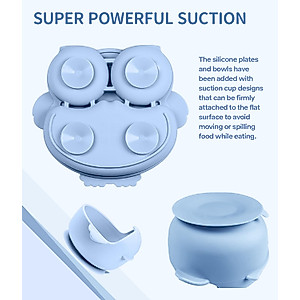 10Pcs Silicone Baby Feeding Set - Baby Led Weaning Supplies-Toddler Utensils with Baby Plates and Bowls with Suction, Bibs, Straw Cup,Baby Spoons Forks,- Ideal for Baby Self Feeding 6+ Months