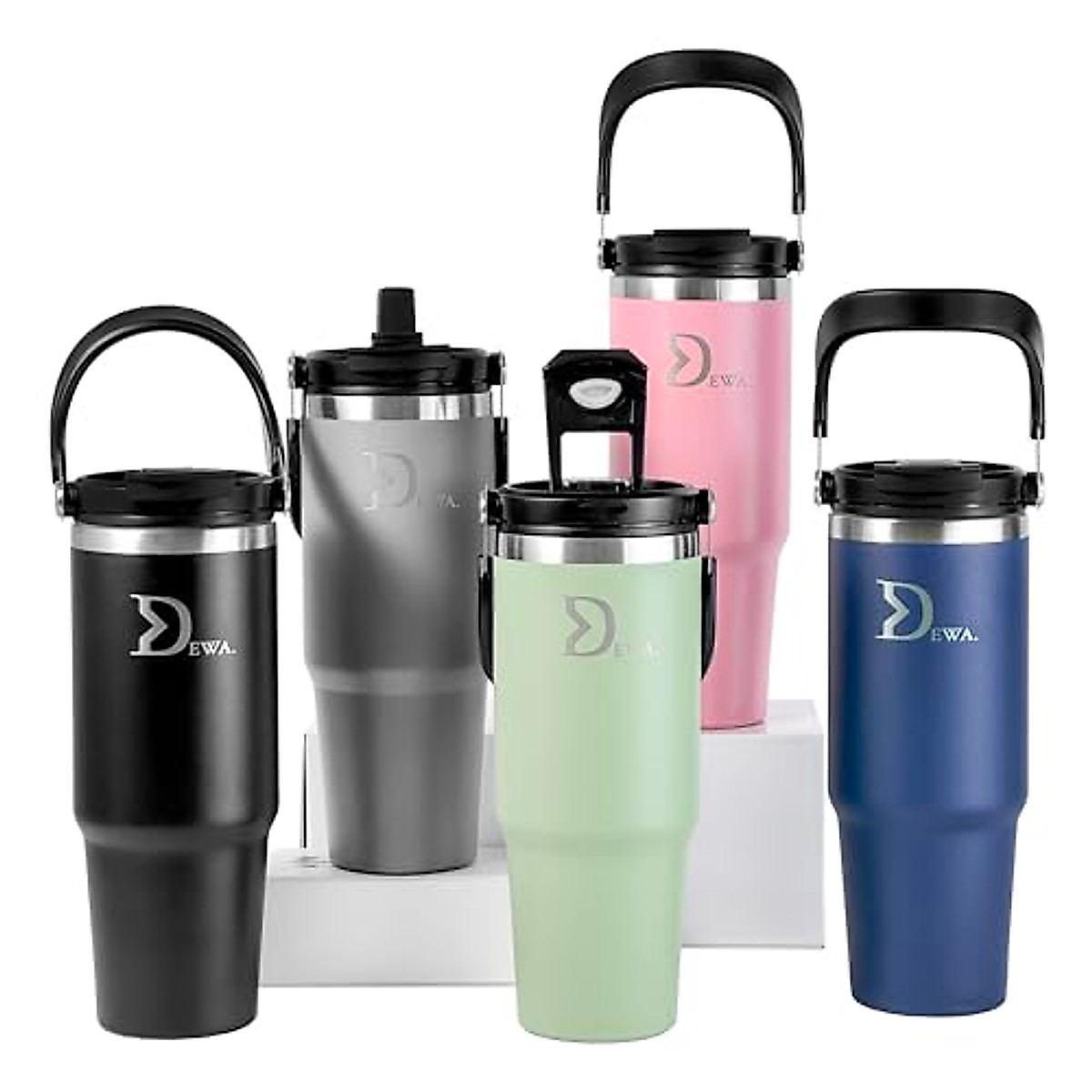 DEWA Iceflow stainless steel Tumbler | 30 oz Tumbler with Double Flip Straw | Premium Insulated Stainless Steel | Keeps Drinks Cold For 24 Hours, Hot For 12 Hours | BPA -Free & Built to Last.