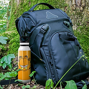 Garfield OFFICIAL Garfield Big Head 24 oz Insulated Canteen Water Bottle, Leak Resistant, Vacuum Insulated Stainless Steel with Loop Cap, White