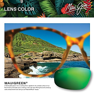 Maui Jim Men's and Women's The Flats Polarized Rectangular Sunglasses, Brown w/Mint Int/MAUIGreen, Medium