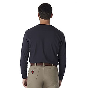 Wrangler RIGGS Workwear Men’s Long Sleeve Henley, Navy, XX-Large