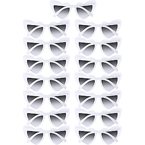 Flutesan 15 Pairs Heart Sunglasses Bachelorette Sunglasses Heart Shaped Sunglasses Bachelorette Party Supplies for Women(White)