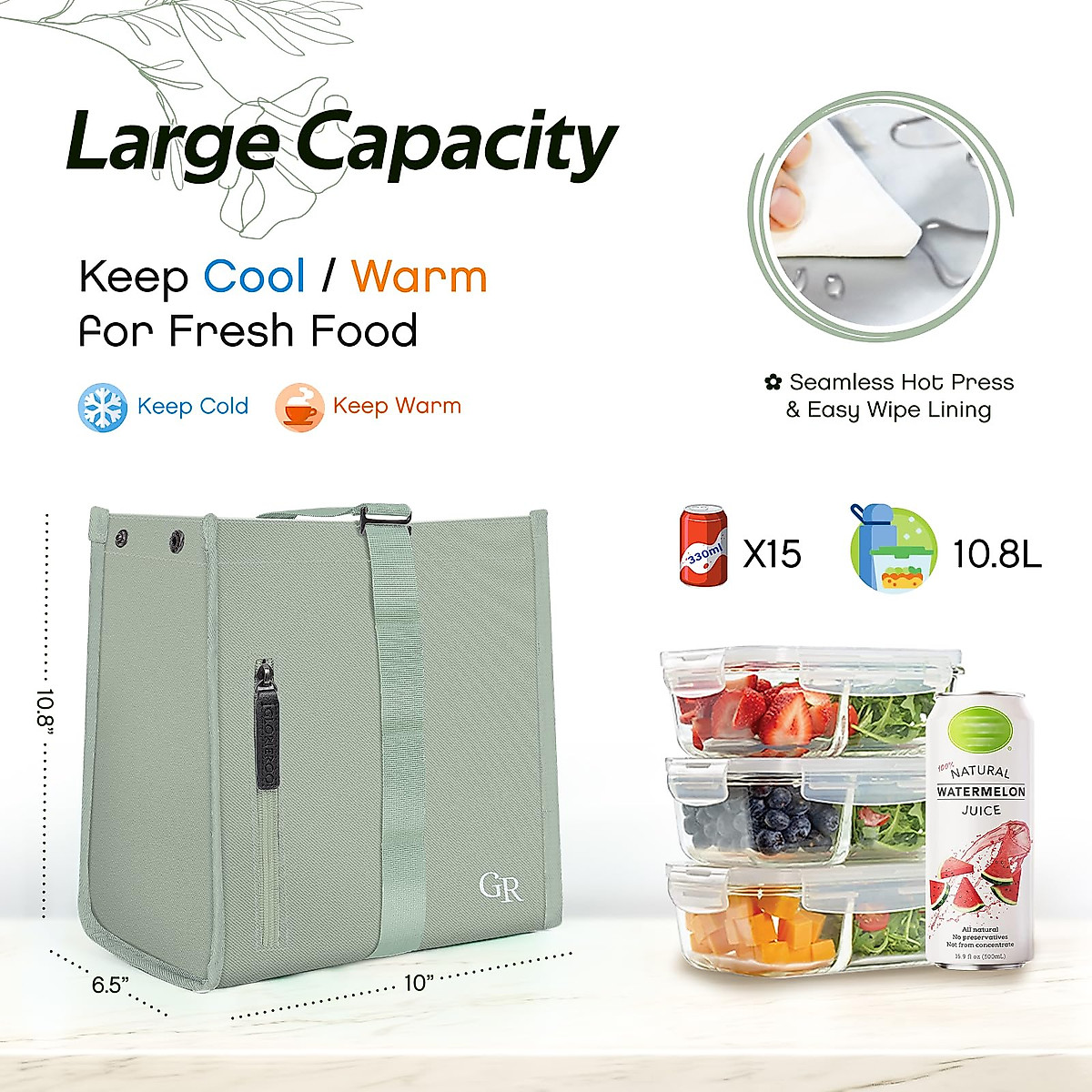 GLORIEROO Lunch Bag Women Gifts for Women - Insulated Foldable Leakproof Lunch Box Tote for Women Girls Kids for School Work Travel