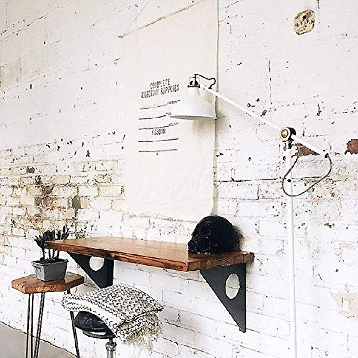FOF FRIEND OF FAMILY Industrial Rustic Wall-Mounted Table, Dining Table Desk, Pine Wood Wall-Mounted Bar Tables (47"X18")