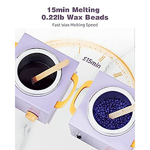 Wax Pot Warmer Professional - At Home Waxing Kit For All Hair Types - Eyebrow, Facial, Bikini etc. (Purple Single Pot)
