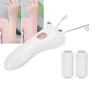 Cordless Electric Facial Threading Hair Removal for Women, Rechargeable Facial Cotton Threading Hair Shaver Hair Removal Beauty Epilator Trimmer for Fast Removing Very Fine Vellus Hair on Face & Chin