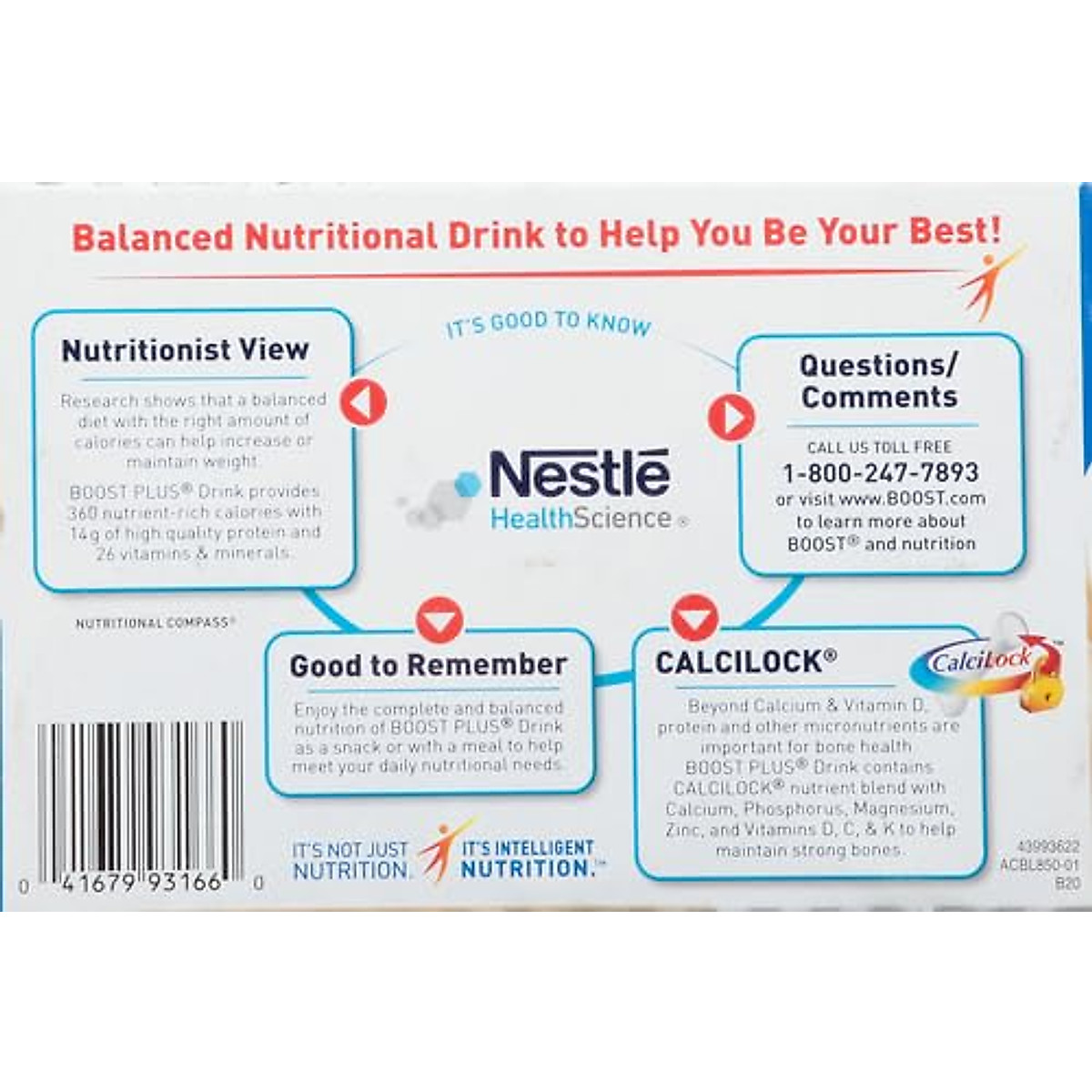 BOOST Plus Balanced Nutritional Drink, Very Vanilla, 8 FL OZ (Pack of 6)