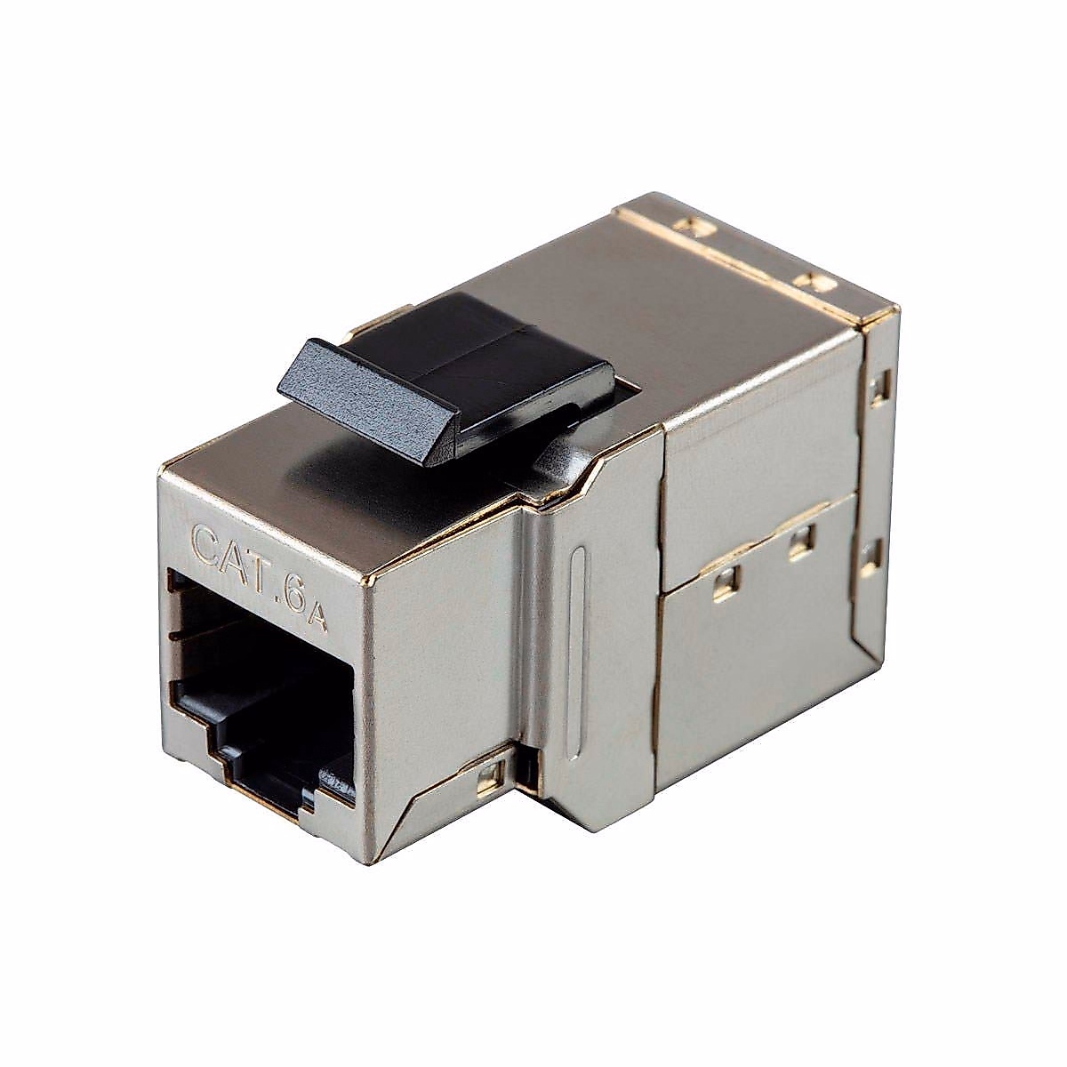 Monoprice Shielded Straight Through Cat6A RJ45 Keystone in-Line Coupler - 10G, Use for Networking As an Extender Between Two Patch Cables, Silver