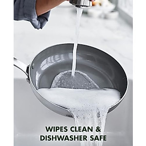 GreenPan Chatham Tri-Ply Stainless Steel Cookware Healthy Ceramic Nonstick 8" 10" and 12" 3 Piece Frying Pan Skillet Set, PFAS-Free, Multi Clad, Induction, Dishwasher Safe, Oven and Broiler Safe