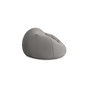 INTEX 68579EP Beanless Bag Inflatable Lounge Chair: Corduroy Textured Flocking – Durable Vinyl – Folds Compactly – 220lb Weight Capacity – 45" x 45" x 28",Grey