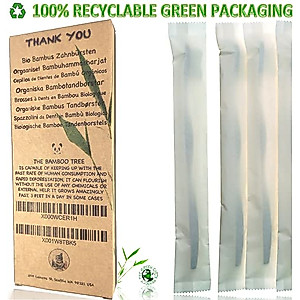 Organic Bamboo Toothbrushes - Eco-Friendly & Compostable 100% Biodegradable Wooden Handles - Durable BPA-Free Medium Soft Bristles - Vegan Manual Toothbrush for Adults with Sensible Gums (6Pack)